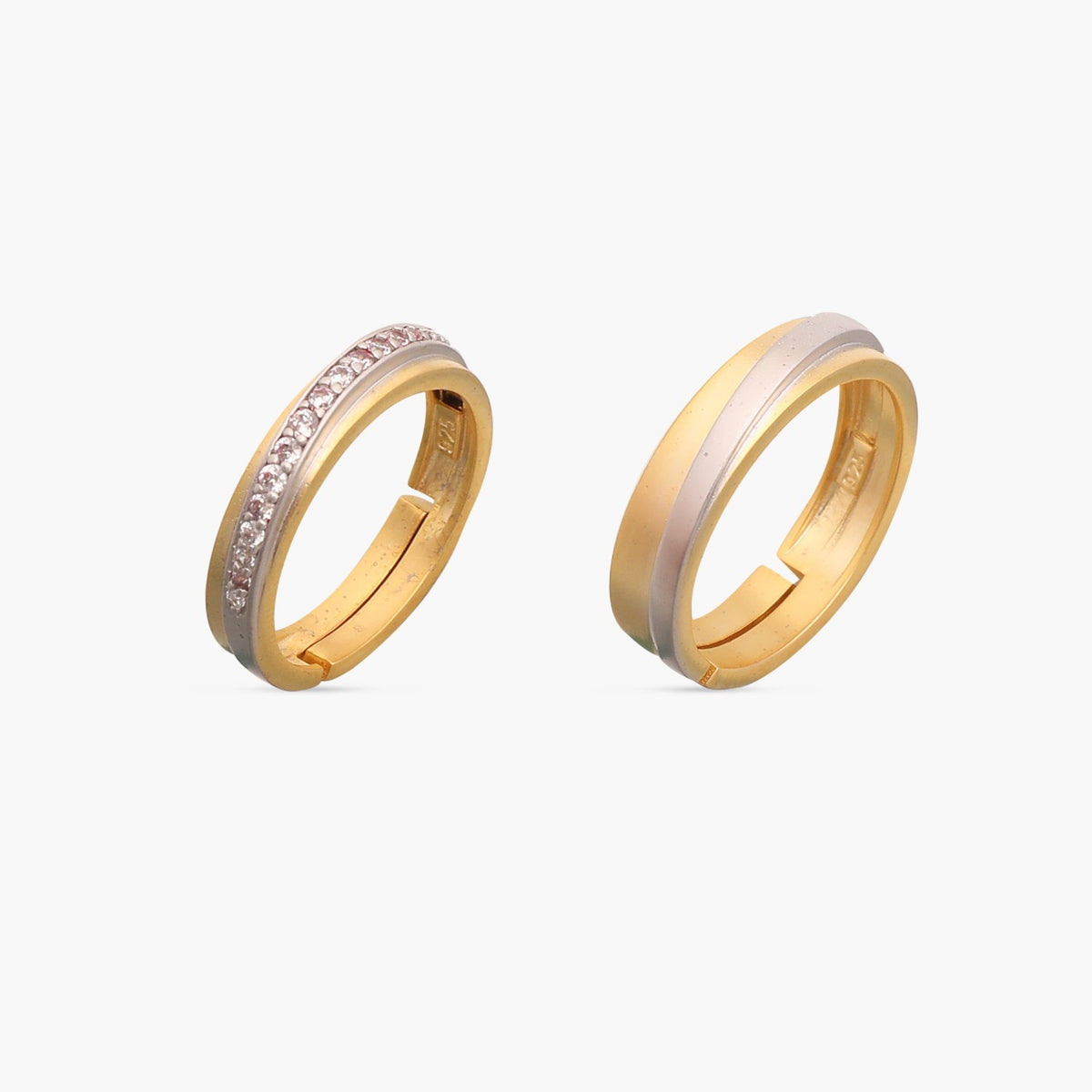 Buy Amour Silver CZ Couple Rings By Paksha | Silver Jewellery - Paksha India