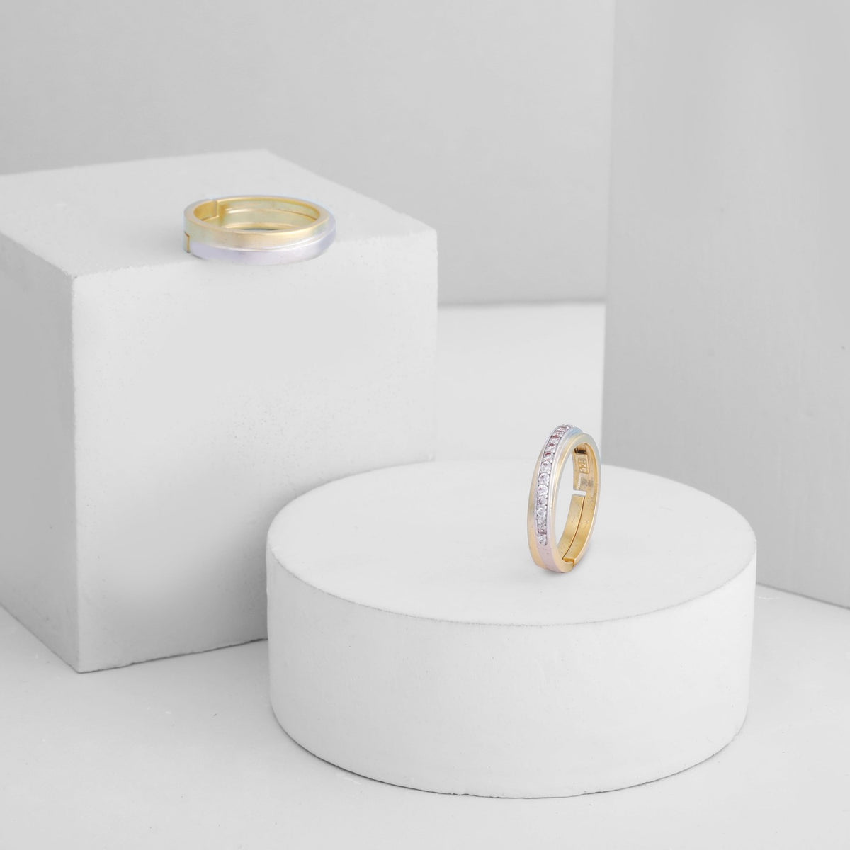 Buy Amour Silver CZ Couple Rings By Paksha | Silver Jewellery - Paksha India