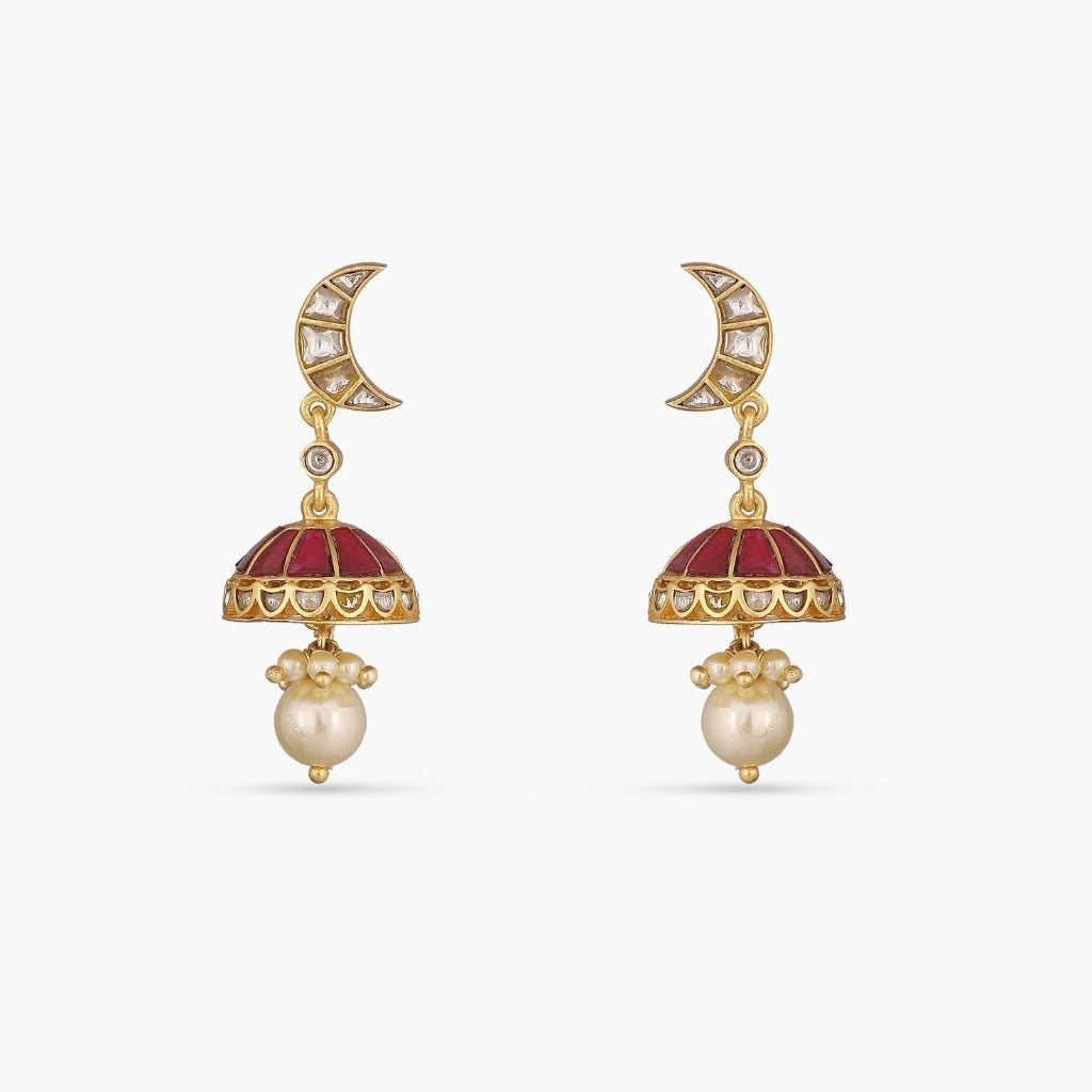 Buy Alka Crescent Silver Jhumkis | Paksha - Paksha India