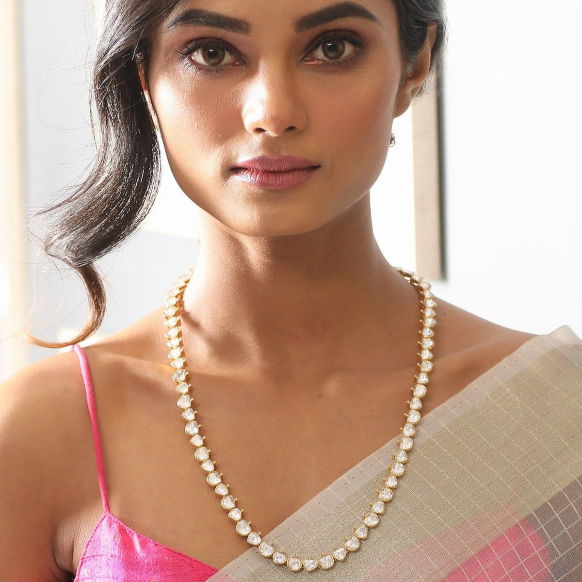 Explore Bama Moissanite Gold Plated Silver Chain Necklace Online ...